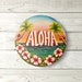 Aloha Circle vintage Style Tropical Hawaiian Wood Sign Wall Decor - Etsy