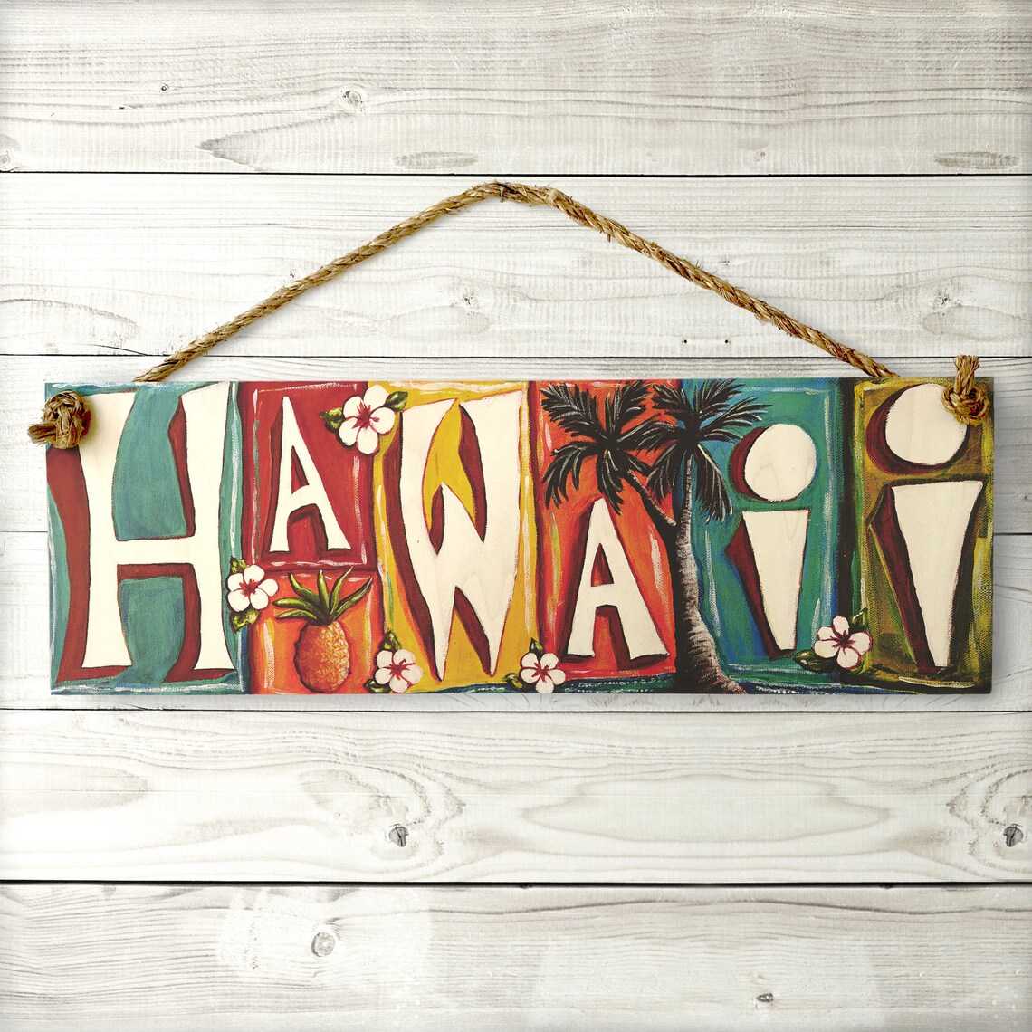 Vintage Hawaii Sign Hawaiian Tropical Beach Vintage Wood | Etsy