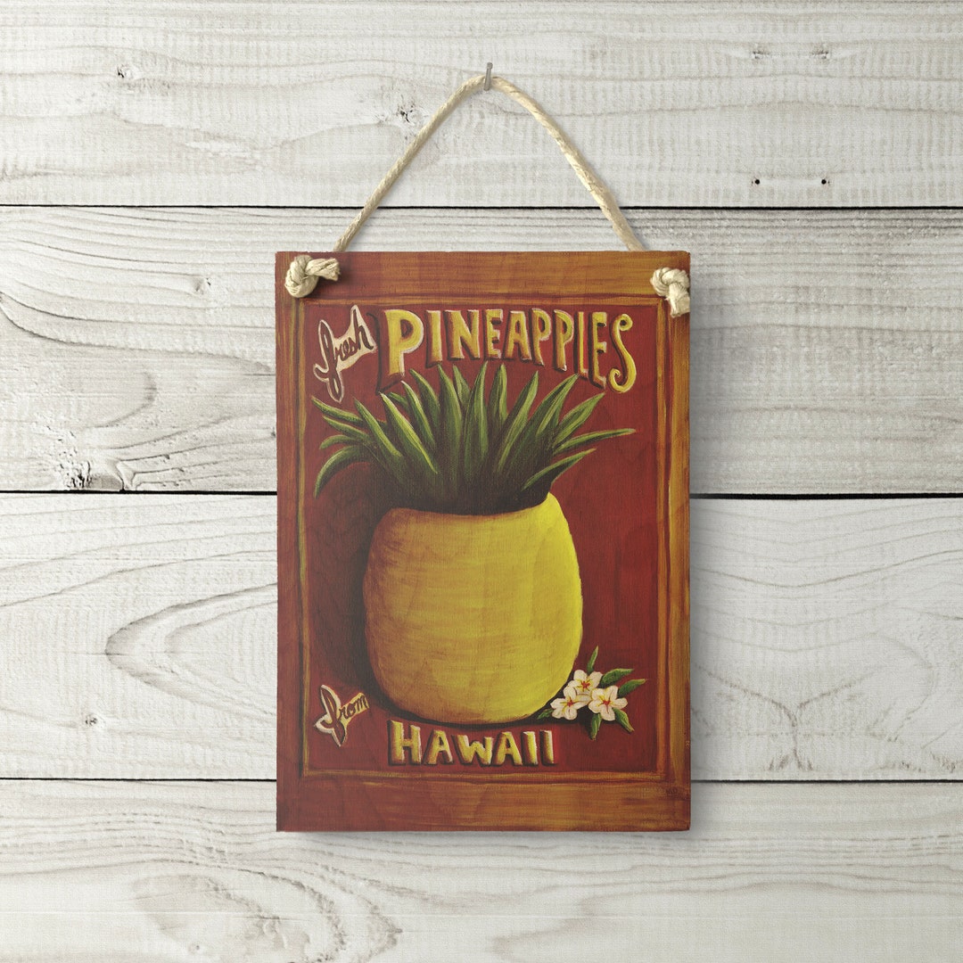 Pineapples Sign - Hawaiian Sign Tropical Beach Decor Pineapple Art - Etsy