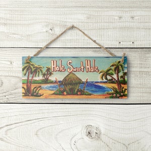 Hale Sweet Hale Sign - Hawaiian Sign Tropical Beach Decor Home Sweet ...