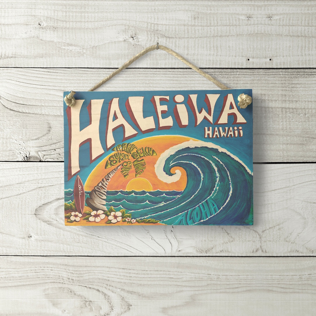 Haleiwa Hawaii Sign - Hawaiian Sign Tropical Beach Decor Surf Art - Etsy