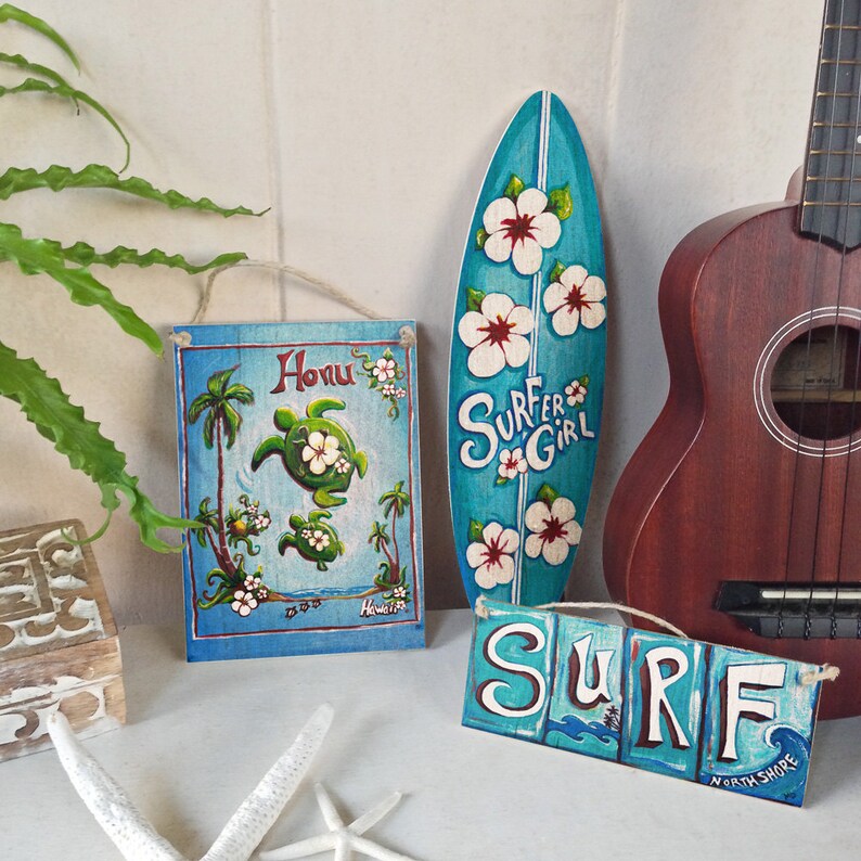 Honu Sea Turtle Sign Hawaiian Sign Tropical Beach Decor | Etsy