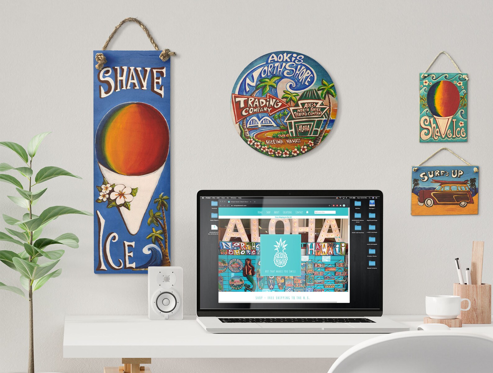 Vintage Shave Ice Sign - Hawaiian Shave Ice Vintage Wood Sign With Palm ...