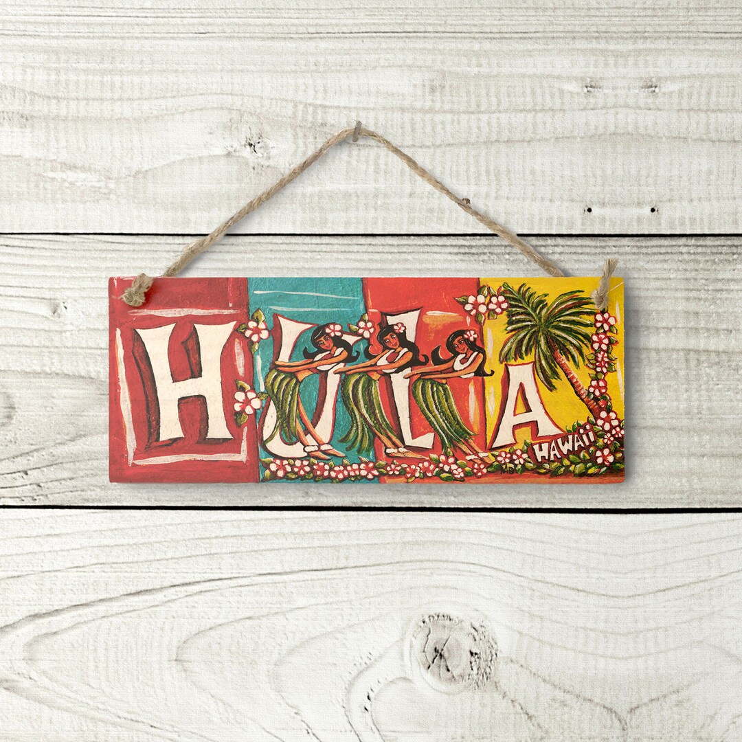 Hula Sign - Hawaiian Sign Tropical Beach Decor - Etsy