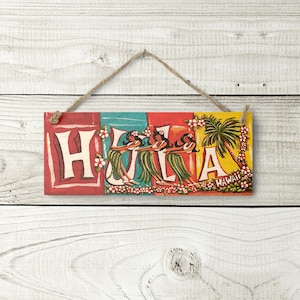Hula Sign - Hawaiian Sign Tropical Beach Decor - Etsy