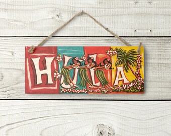 Hula Hawaii Sign Hawaiian Sign Tropical Beach Decor Hula Art | Etsy