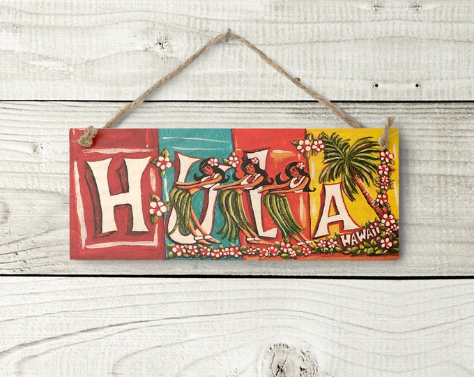 Hula Sign Hawaiian Sign Tropical Beach Decor - Etsy