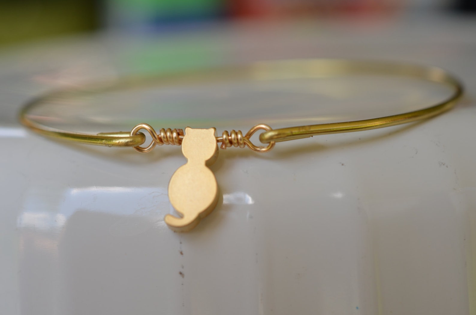 Cat Bangle Bracelet Gold Bangles Bangle Bracelet Initial Etsy