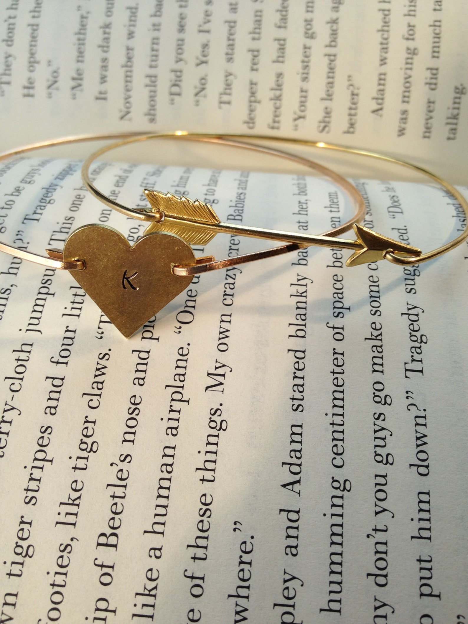 Gold Initial Heart Bangle Bracelet Heart Bangle Gold Bangle - Etsy