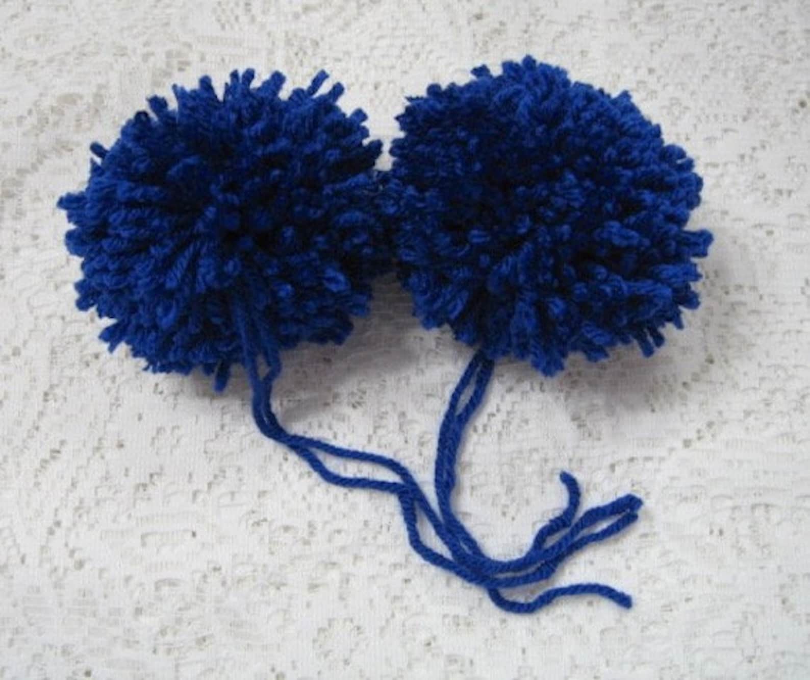 Handmade Yarn Pom Poms Royal Blue Set of 2 - Etsy