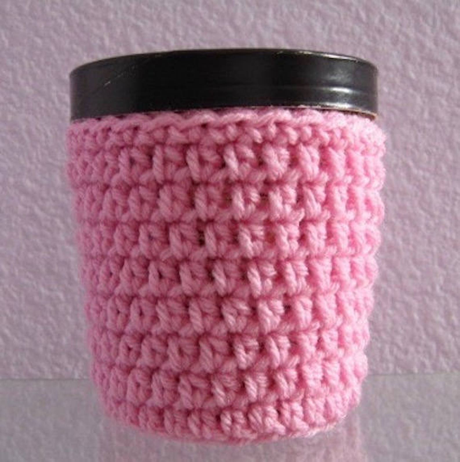 Pink Ice Cream Cozy Pint Cover Crocheted Yogurt Coaster Sleeve - Etsy