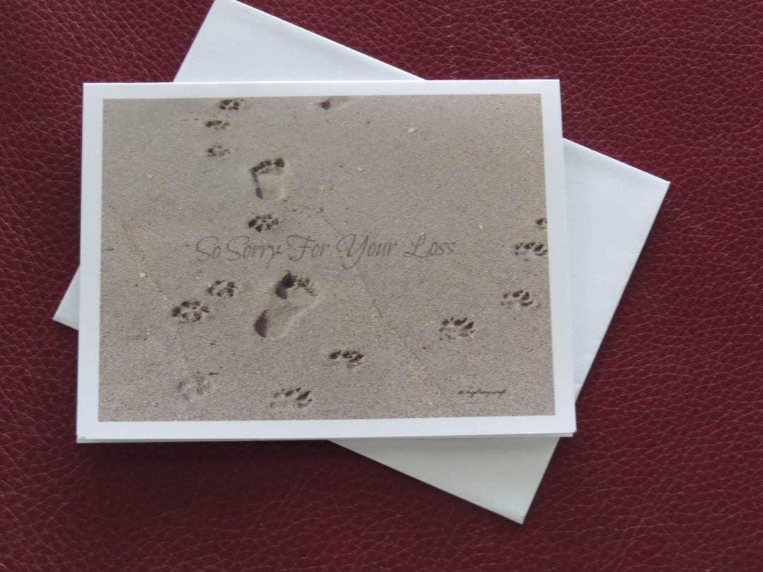 Loss of Pet Card Pet Sympathy Card Bereavement Pet Card Man Dog ...