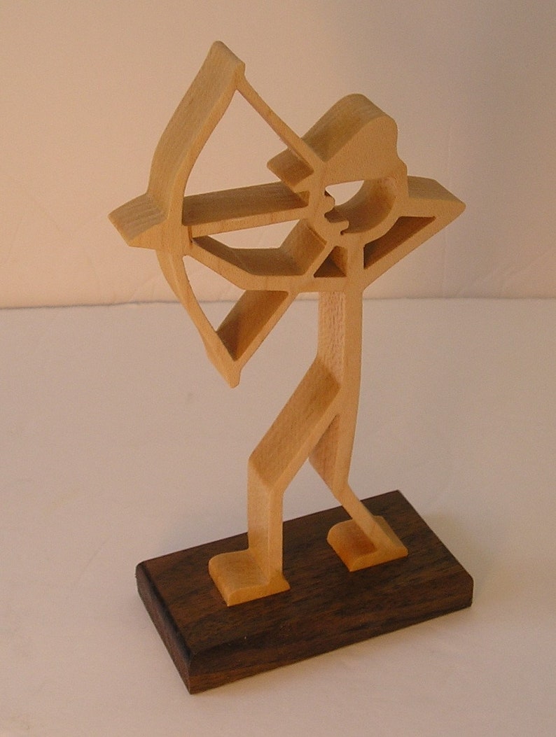 Stick Figure Archer Wood Scroll Saw Cut. Bow and Arrow | Etsy