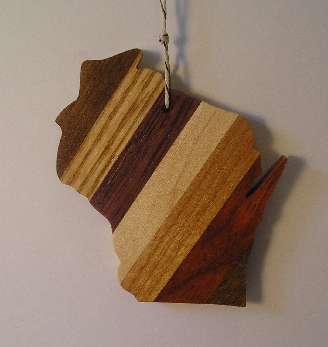 Wisconsin Shaped Ornament or Magnet, Laminated Hardwoods - Etsy