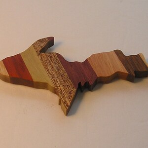 Michigan Upper Peninsula Shaped Laminated Hardwood Ornament or Magnet ...