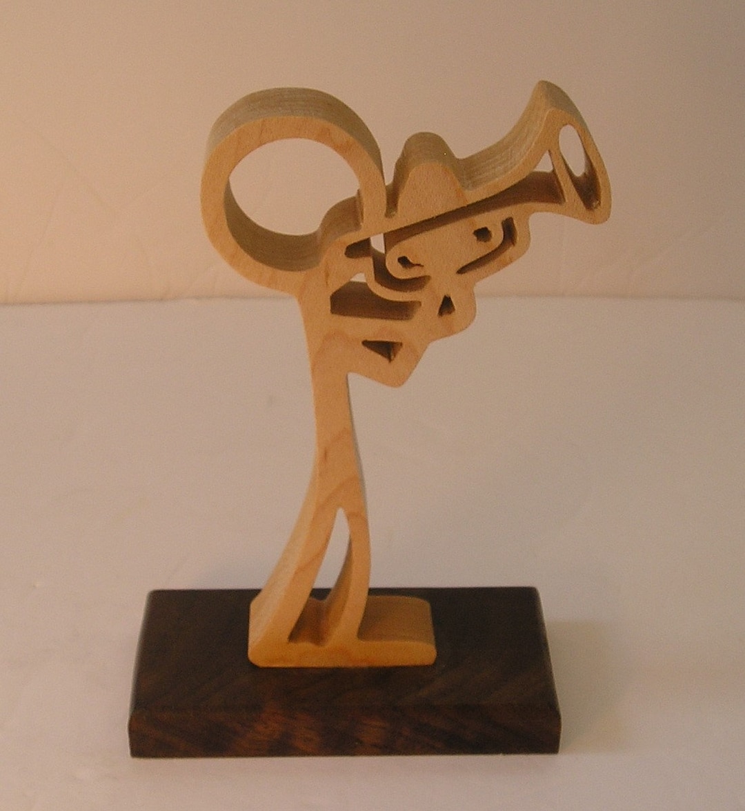 Stick Figure Trumpet or Coronet Player. Scroll Saw Cut, Sculpture ...