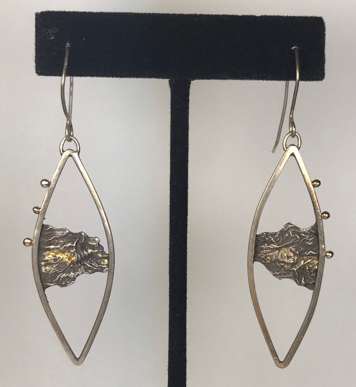 Reticulated Silver With Gold Earrings. - Etsy Canada