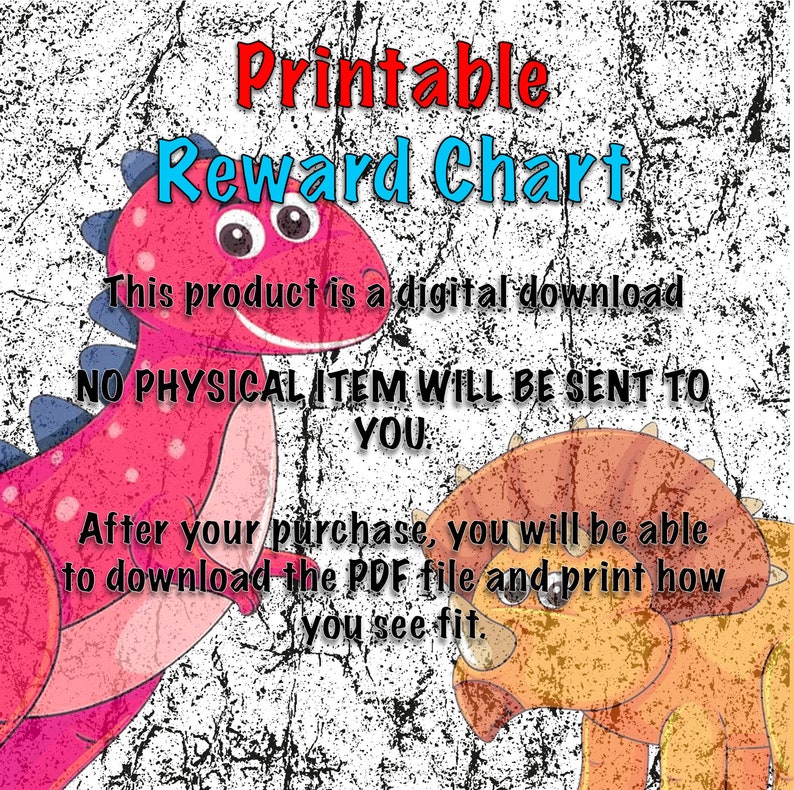 Dinosaur Reward Chart, Printable Sticker Chart, Kids Chart, Chore Chart ...