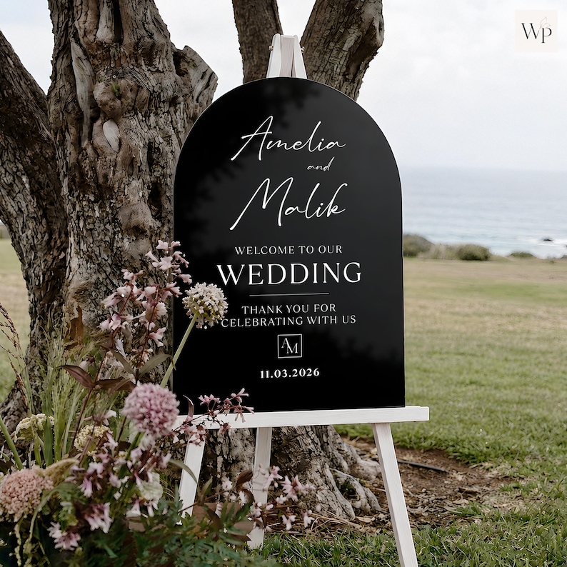 Custom Acrylic Wedding Welcome Sign | Personalized Arch Sign | Heirloom ...