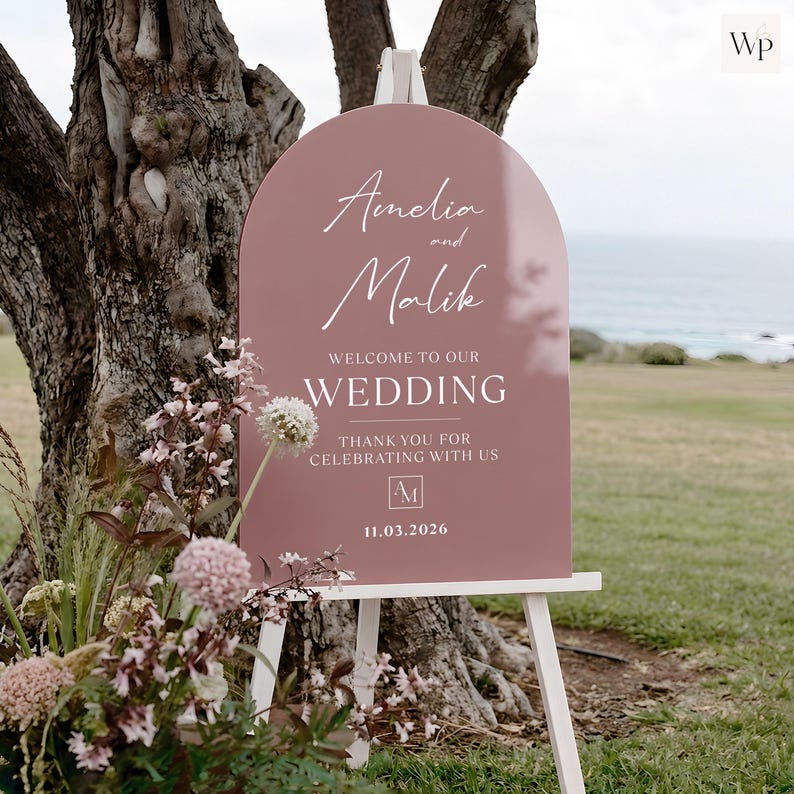 Custom Acrylic Wedding Welcome Sign | Personalized Arch Sign | Heirloom ...