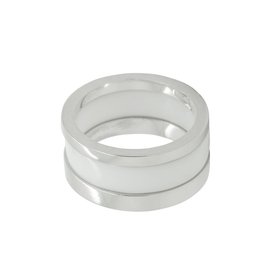 Stackable Rings Geometric Round Silver Rings Colourful Acrylic Insert ...