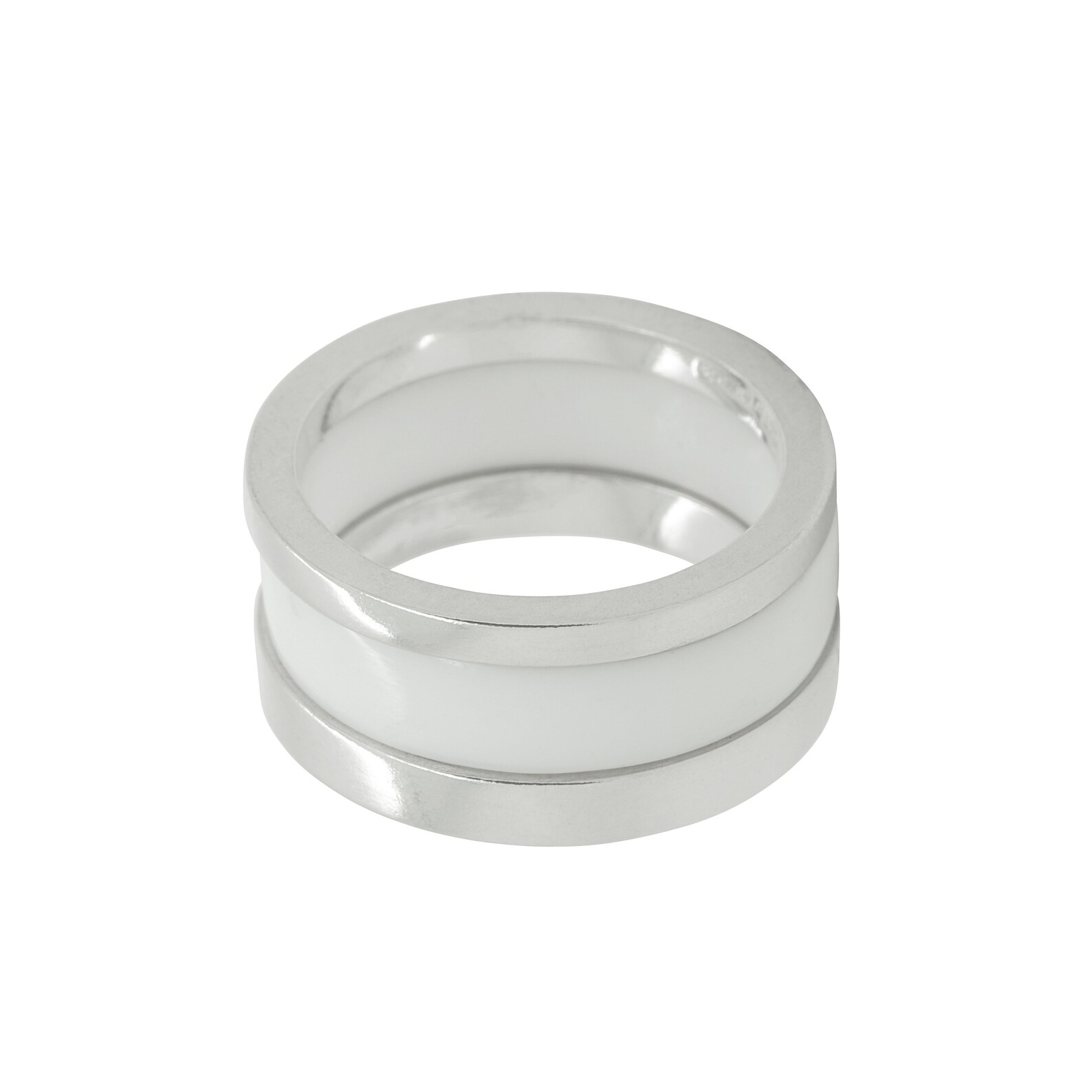 Stackable Rings Geometric Round Silver Rings Colourful Acrylic Insert ...