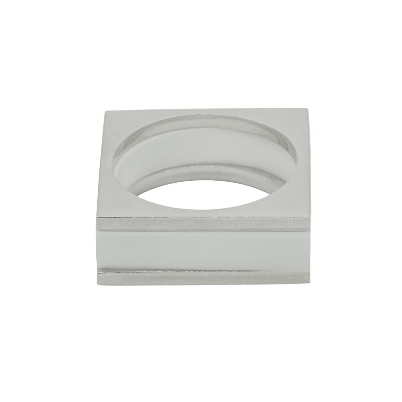 Stackable Square Rings Geometric Square Silver Rings Colourful - Etsy