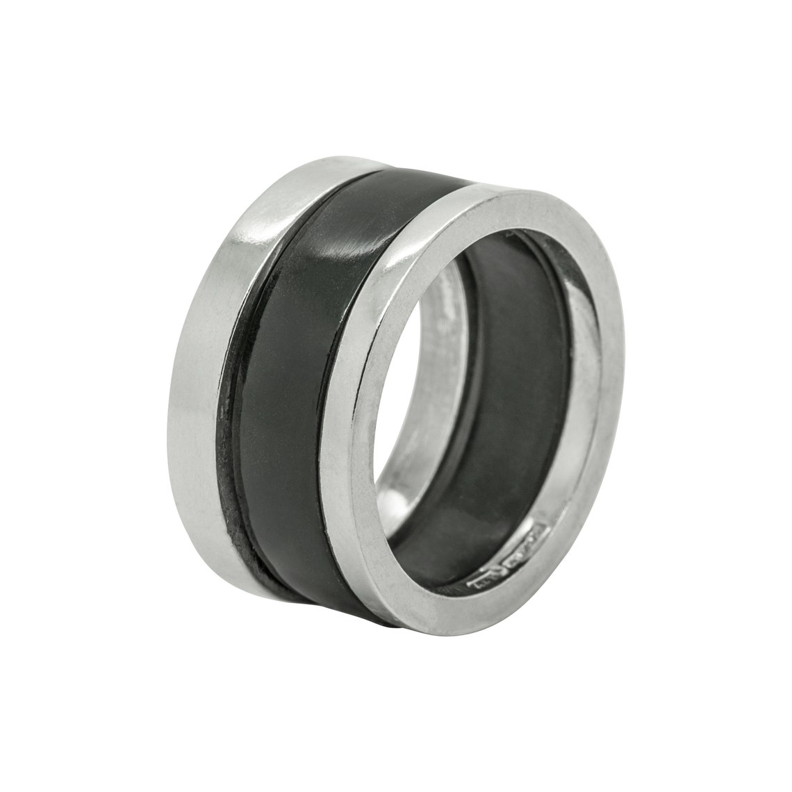 Stackable Rings Geometric Round Silver Rings Colourful Acrylic Insert ...