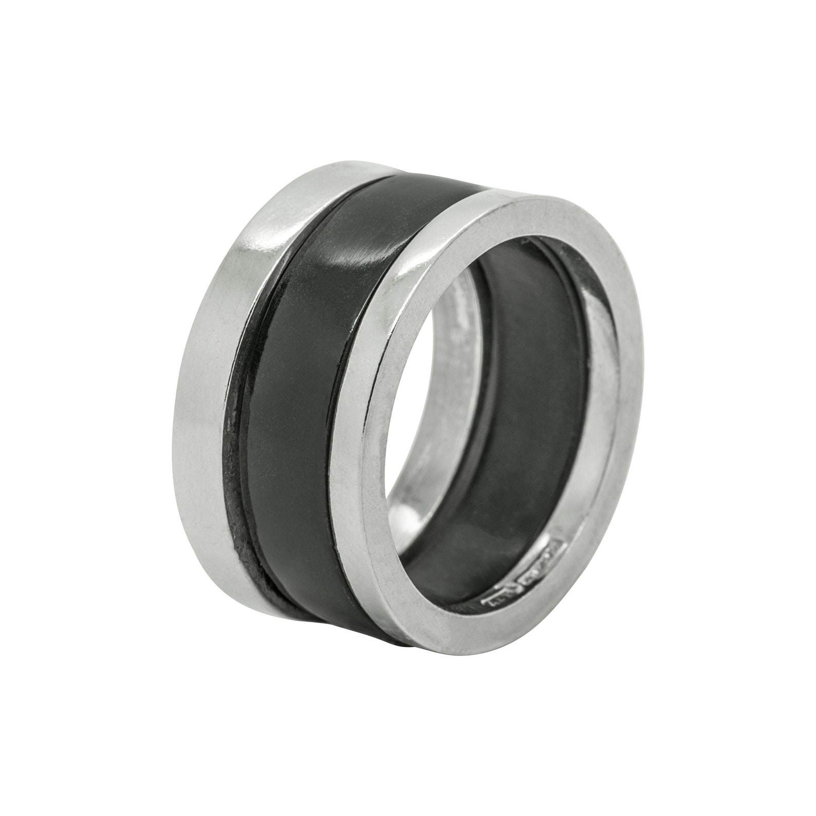 Stackable Rings Geometric Round Silver Rings Colourful Acrylic Insert ...