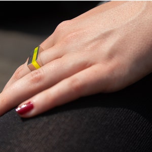 Stackable Square Rings Geometric Square Silver Rings Colourful Acrylic ...