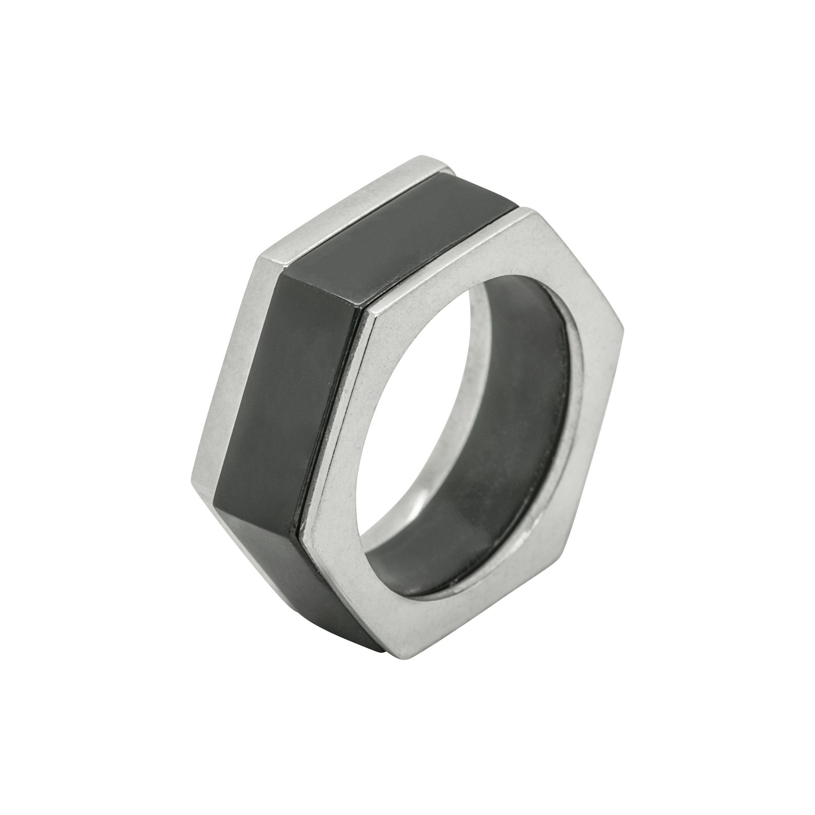 Hexagon Stacking Rings Geometric Hexagonal Silver Rings - Etsy