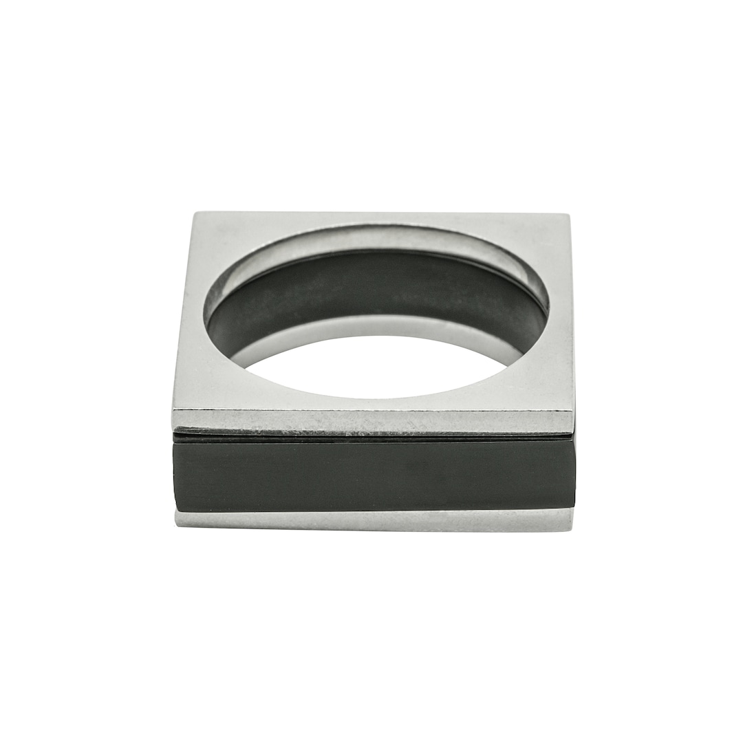 Stackable Square Rings Geometric Square Silver Rings Colourful Acrylic ...