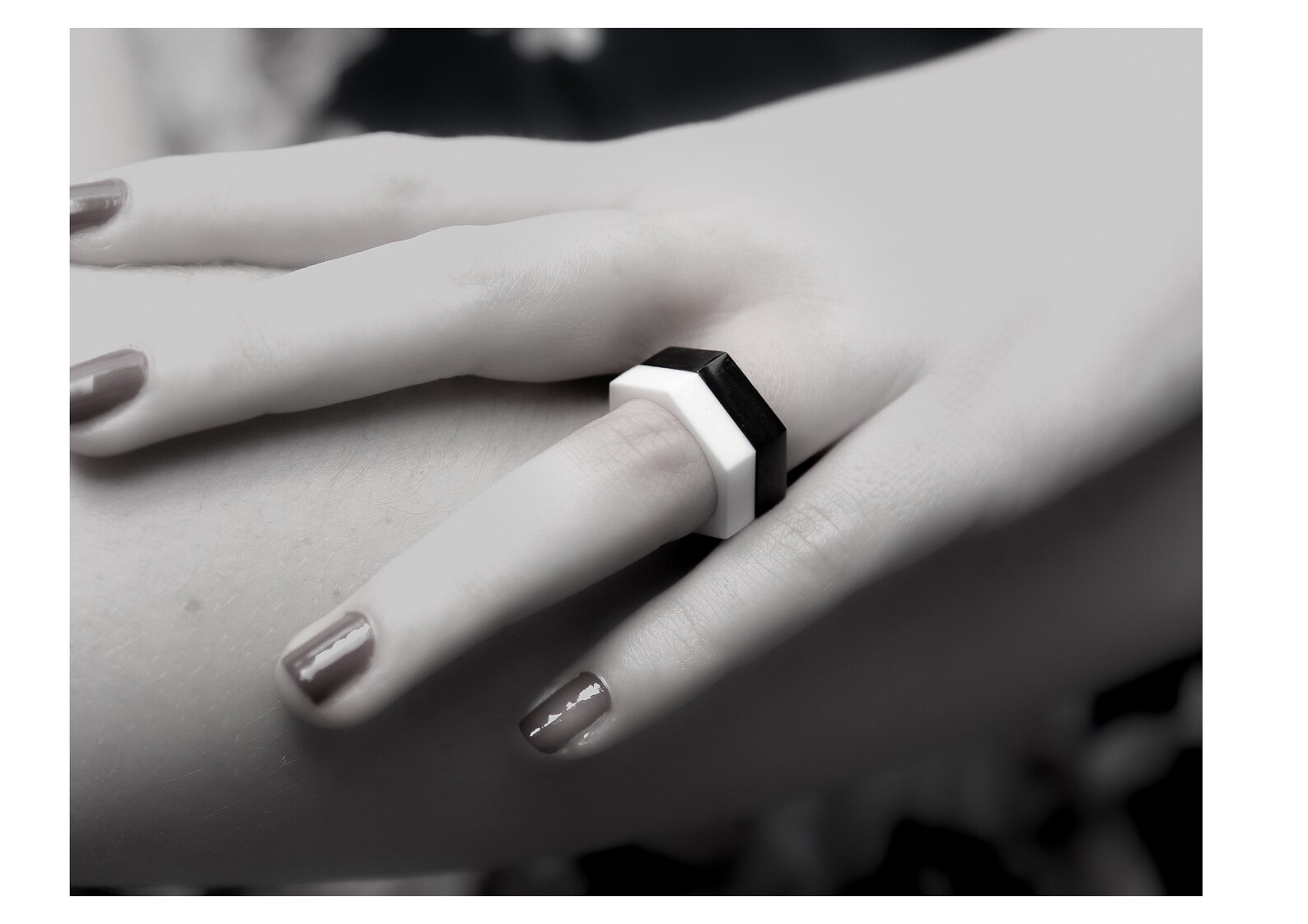 Stackable Hexagon Rings Geometric Hexagonal Silver Rings Colourful ...