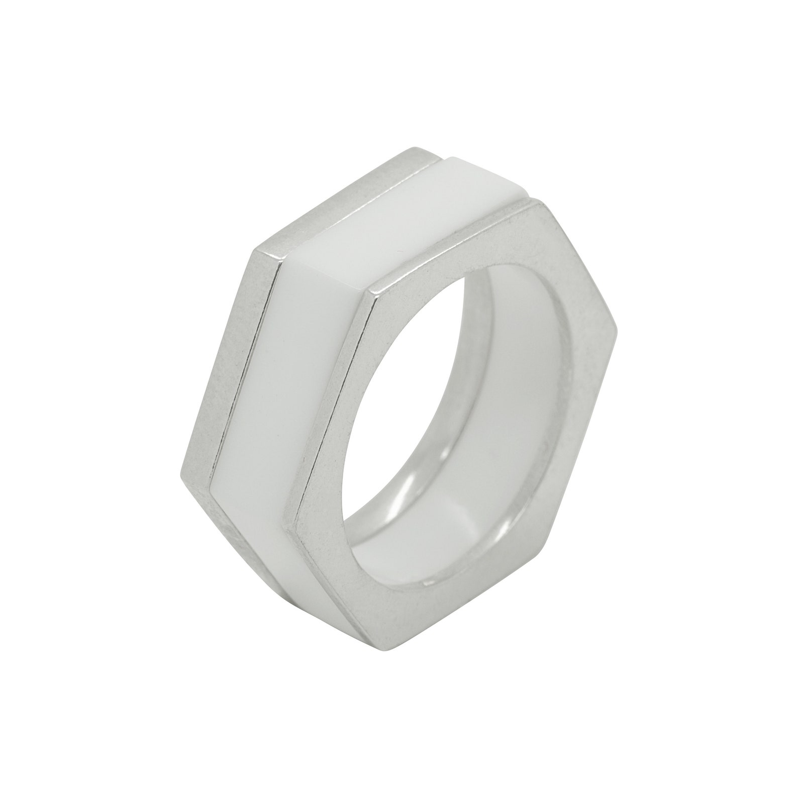 Hexagon Stacking Rings Geometric Hexagonal Silver Rings - Etsy