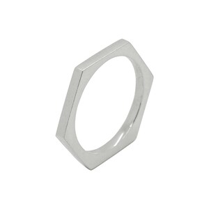 Hexagon Stacking Rings Geometric Hexagonal Silver Rings - Etsy