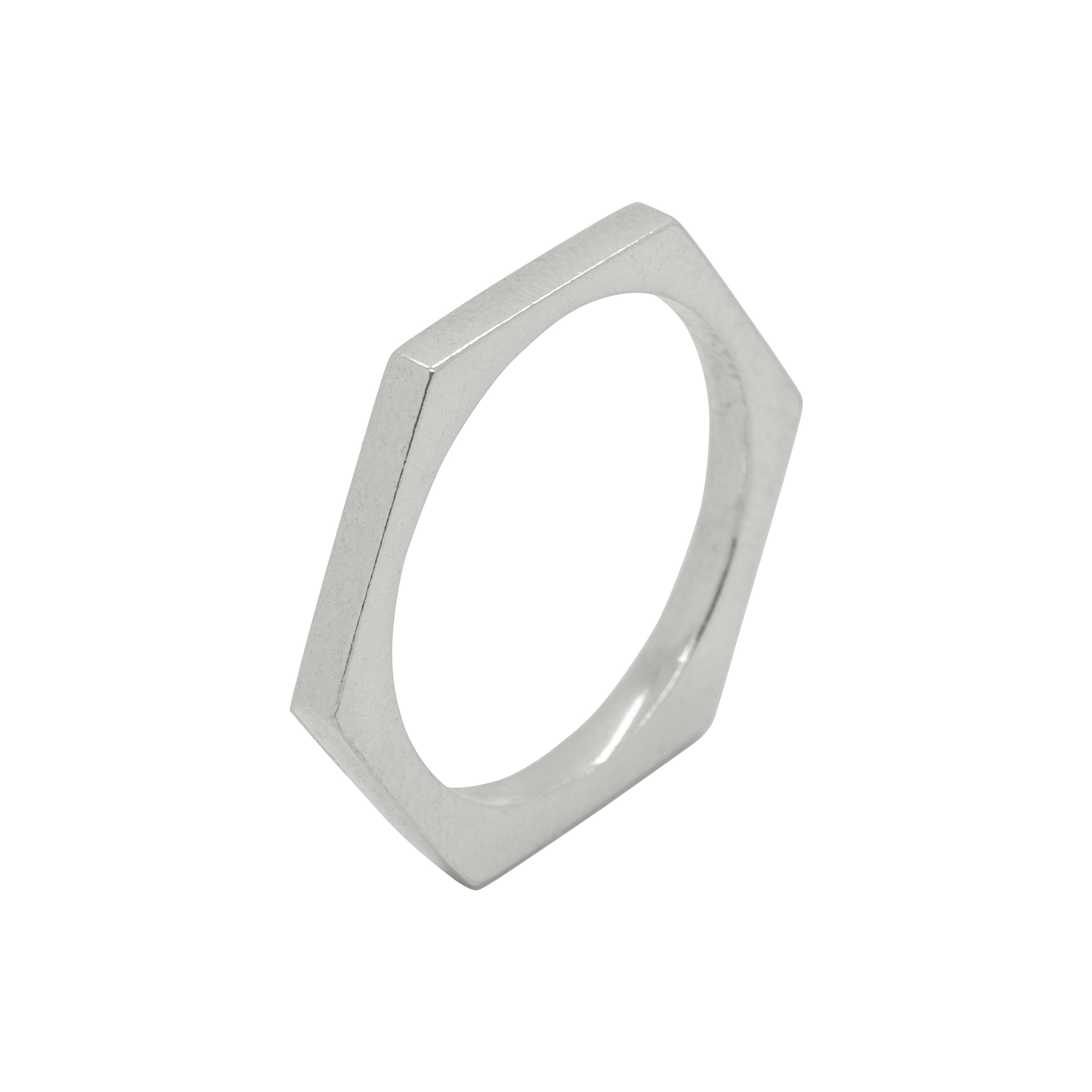 Stackable Hexagon Rings Geometric Hexagonal Silver Rings Colourful ...