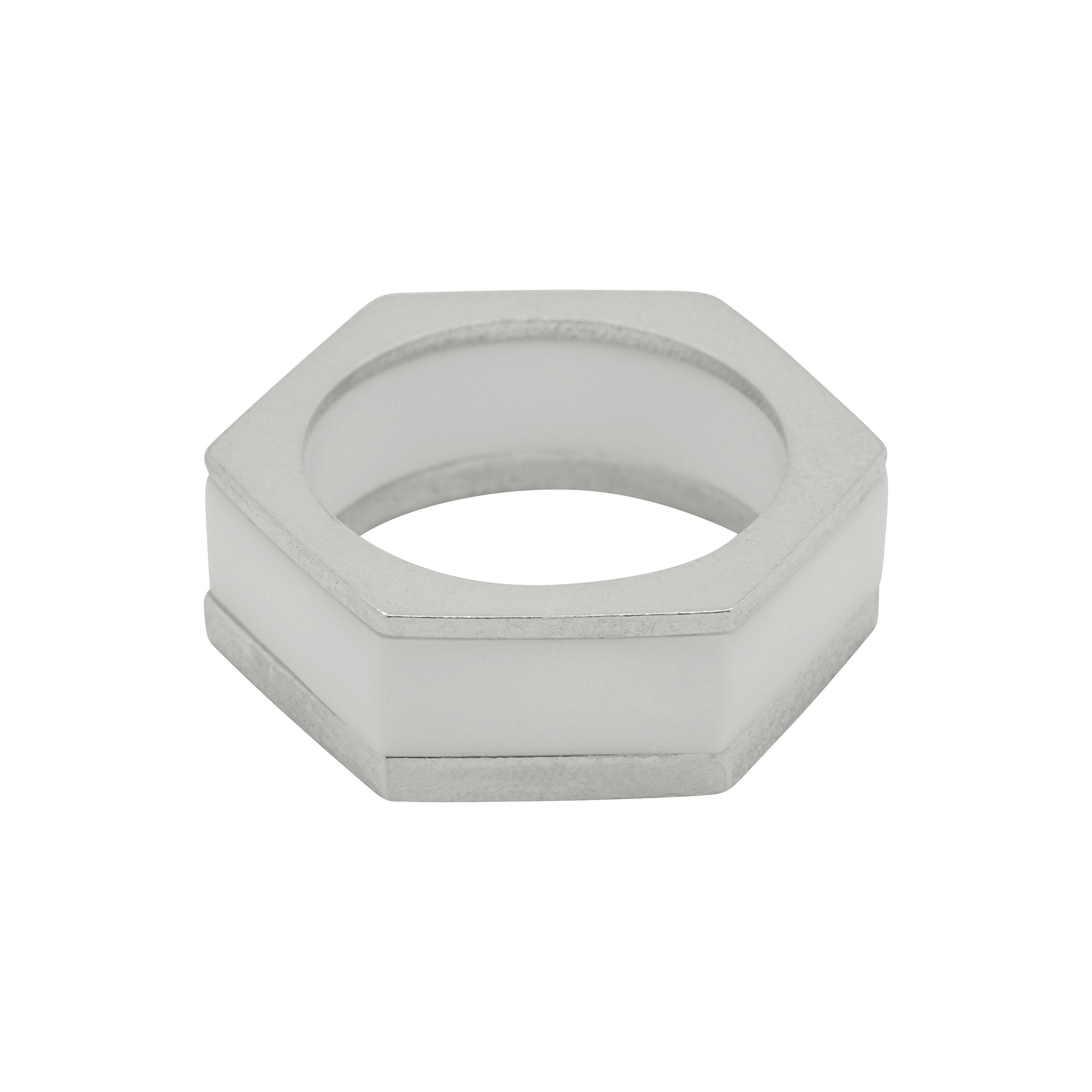 Stackable Hexagon Rings Geometric Hexagonal Silver Rings Colourful ...