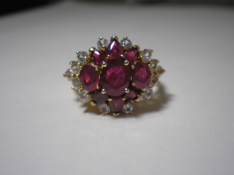 Vintage Franklin Mint 14k Gold July Birthstone Ruby Sapphire | Etsy