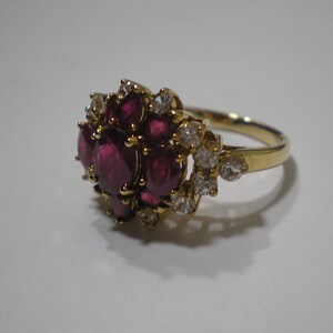 Vintage Franklin Mint 14k Gold July Birthstone Ruby Sapphire Cluster ...