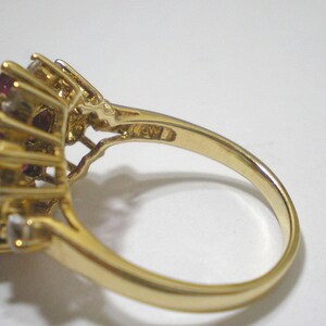 Vintage Franklin Mint 14k Gold July Birthstone Ruby Sapphire Cluster ...