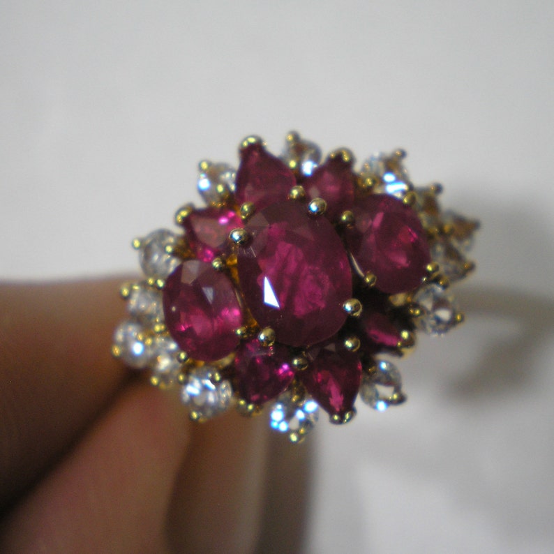 Vintage Franklin Mint 14k Gold July Birthstone Ruby Sapphire | Etsy