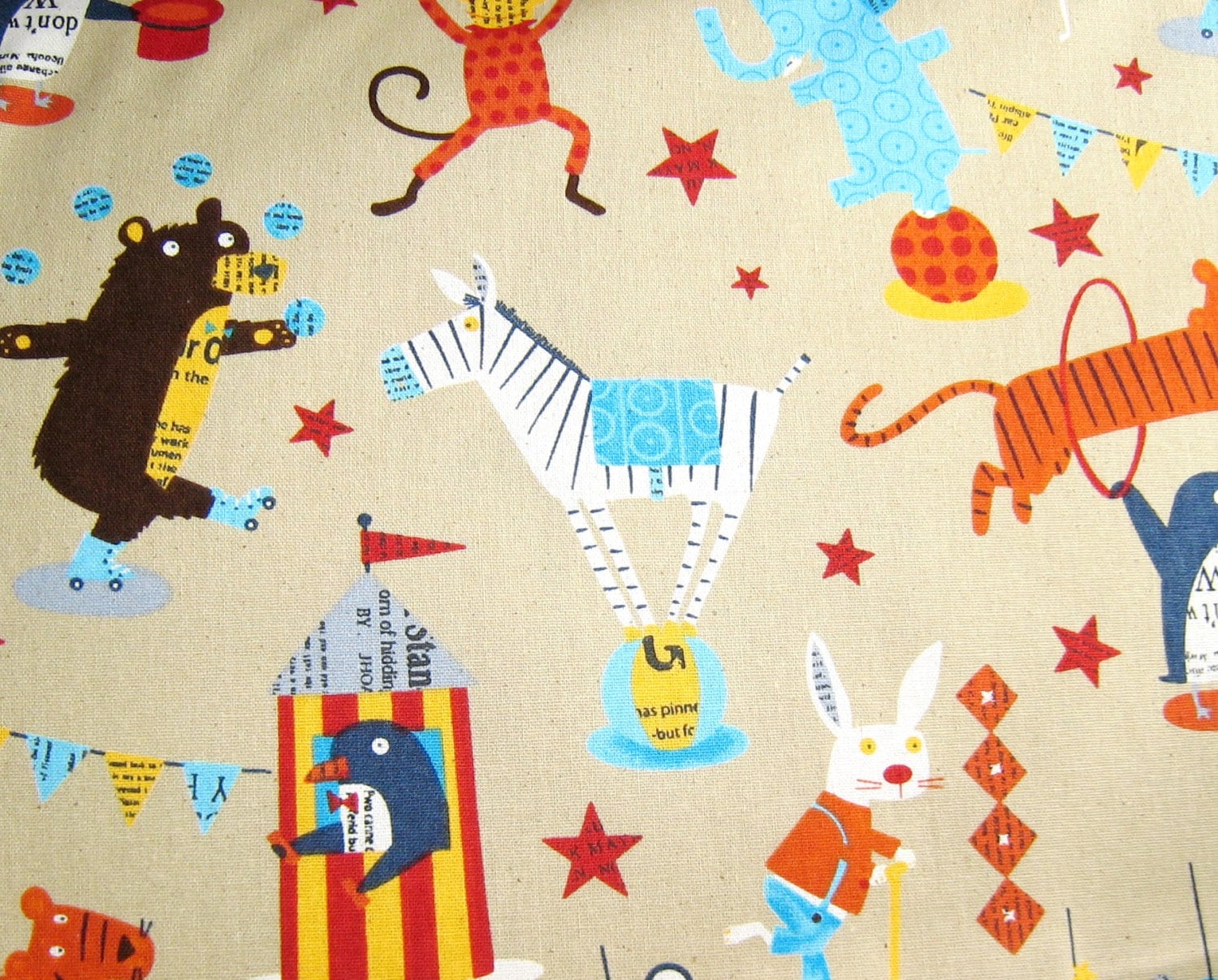Circus Cotton Fabric Circus Fabric Kawaii Fabric Bear - Etsy