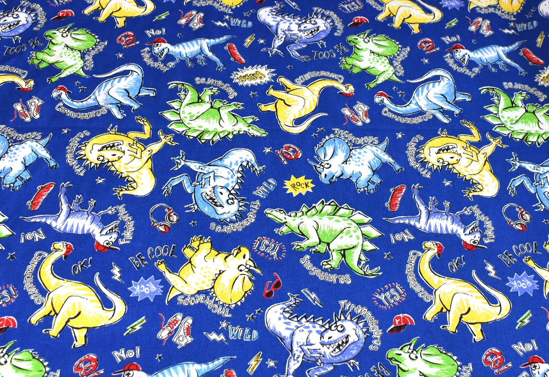 Tyrannosaurus Fabric, Dino Fabric, Stegosaurus Fabric, Animal Fabric ...