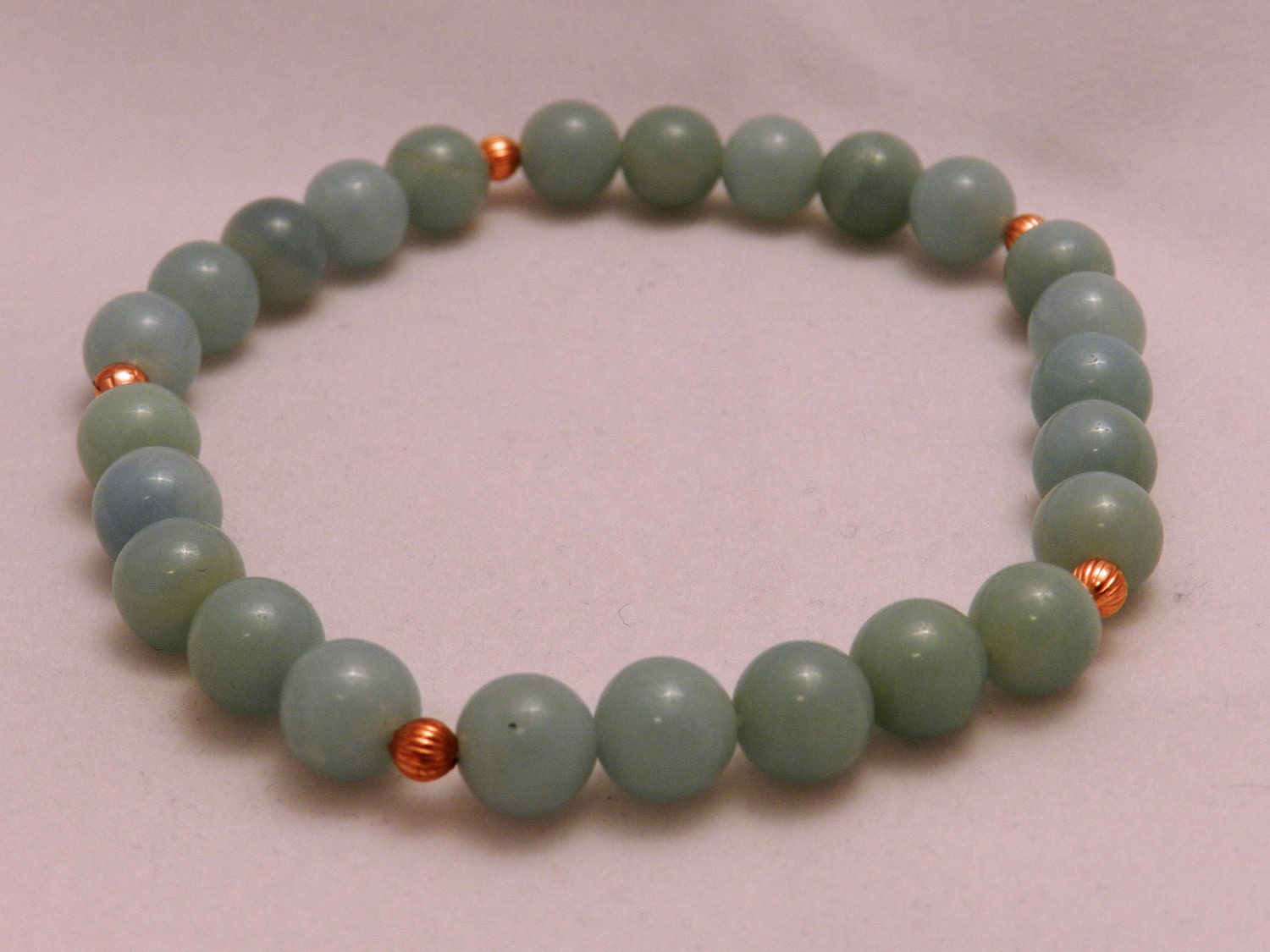 Pale Aqua Blue Amazonite Stretch Bracelet - Etsy
