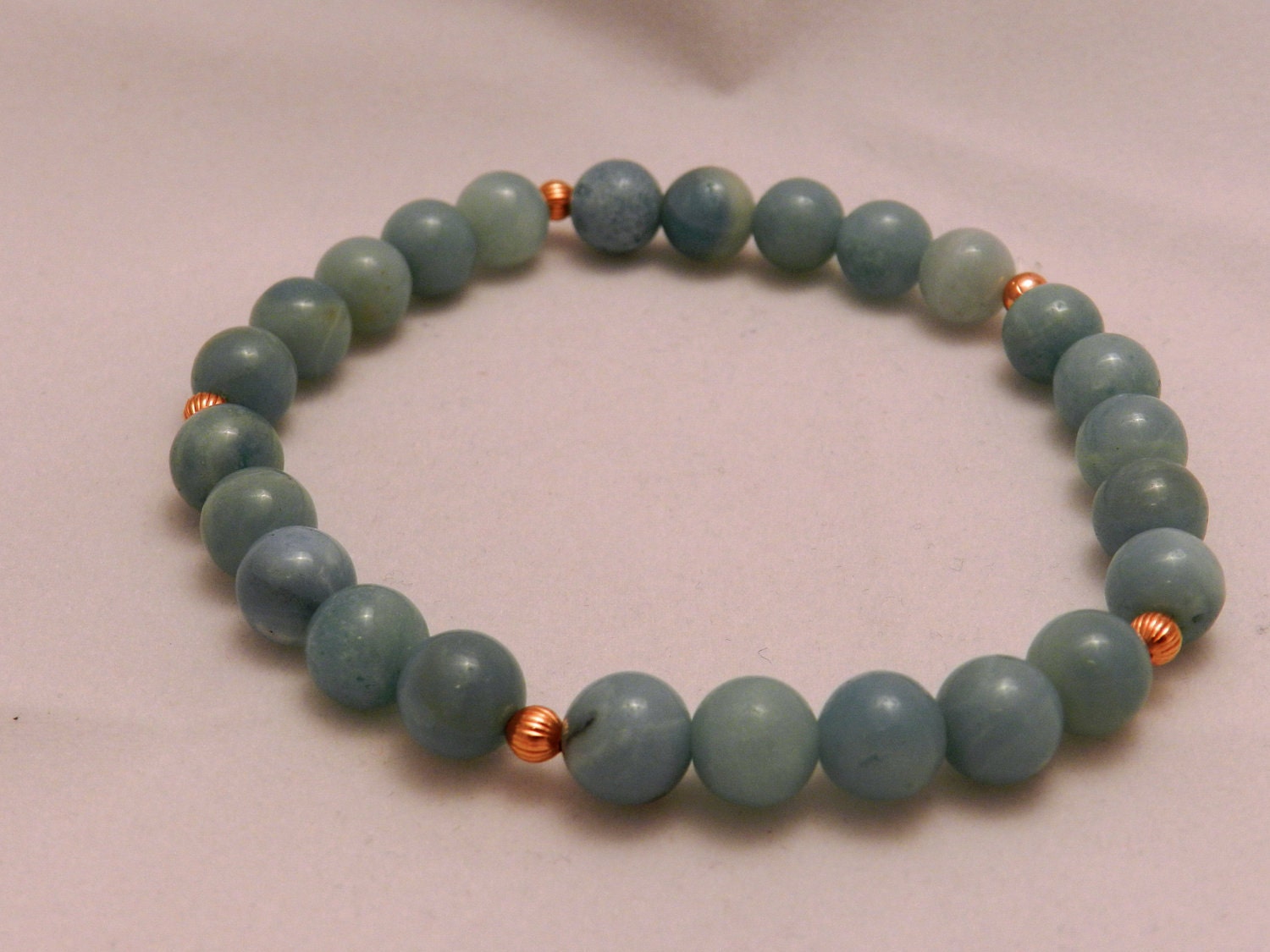 Pale Aqua Blue Amazonite Stretch Bracelet - Etsy