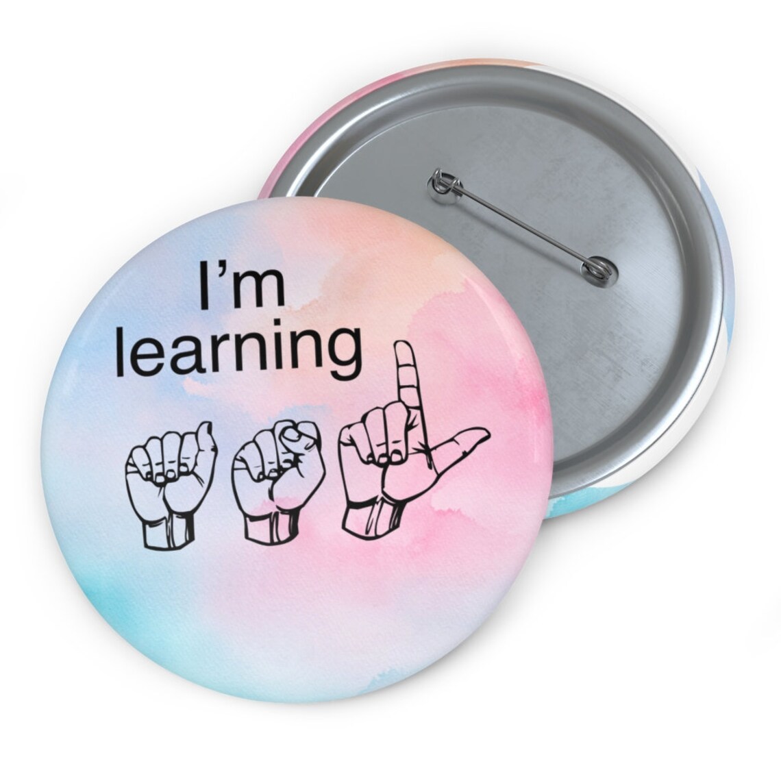 ASL Gift: I'm Learning ASL Button Available in 1.25 2.25 - Etsy