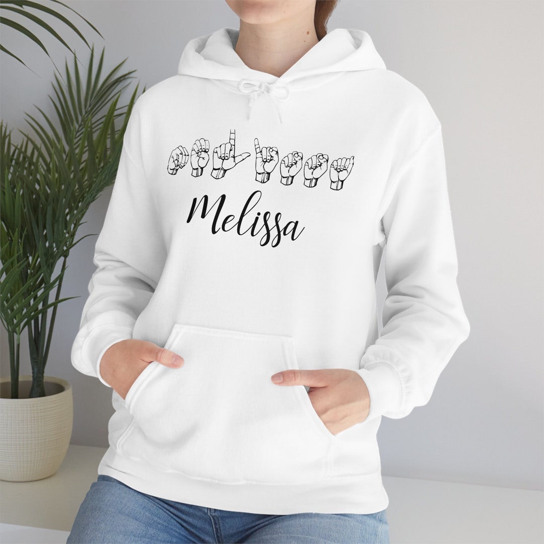 Personalized ASL Gift: Hoodie W/ Name in American Sign Language ...
