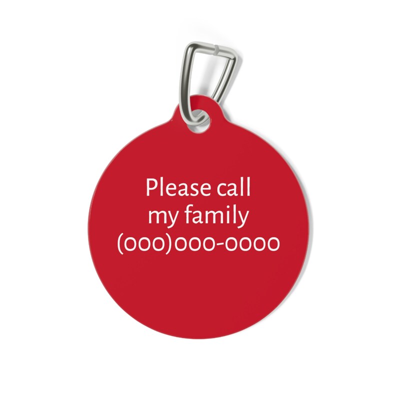 Medical Pet Tag: Metal Dog ID Tag With Blind Alert, Dark Red Blind Dog ...