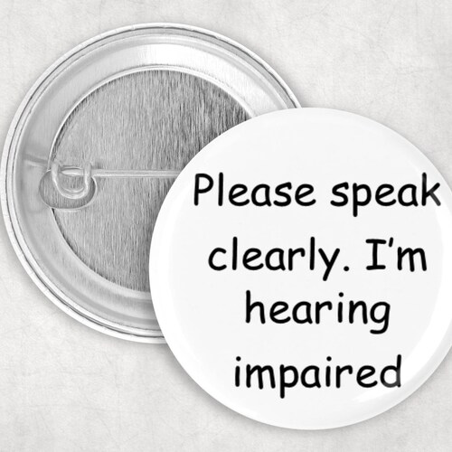 Hard of Hearing Button - Etsy