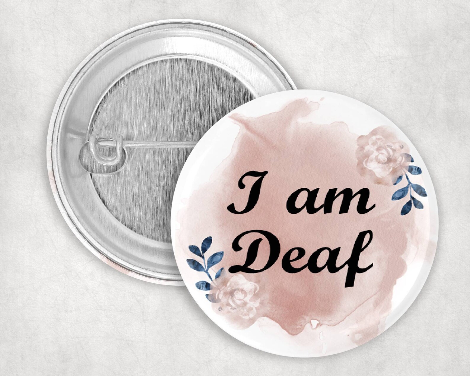 Deaf Pin, I Am Deaf Button, Hearing Loss Pin, Hearing Impaired Button ...